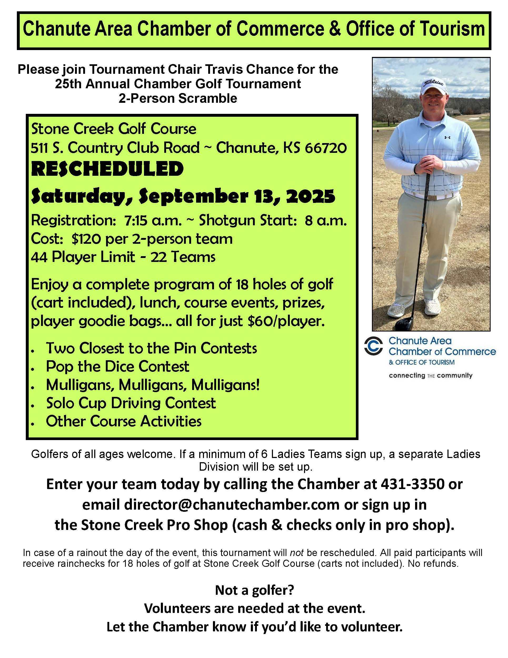 Please join us for the 25th Annual Chamber Golf Tournament 2-Person ...